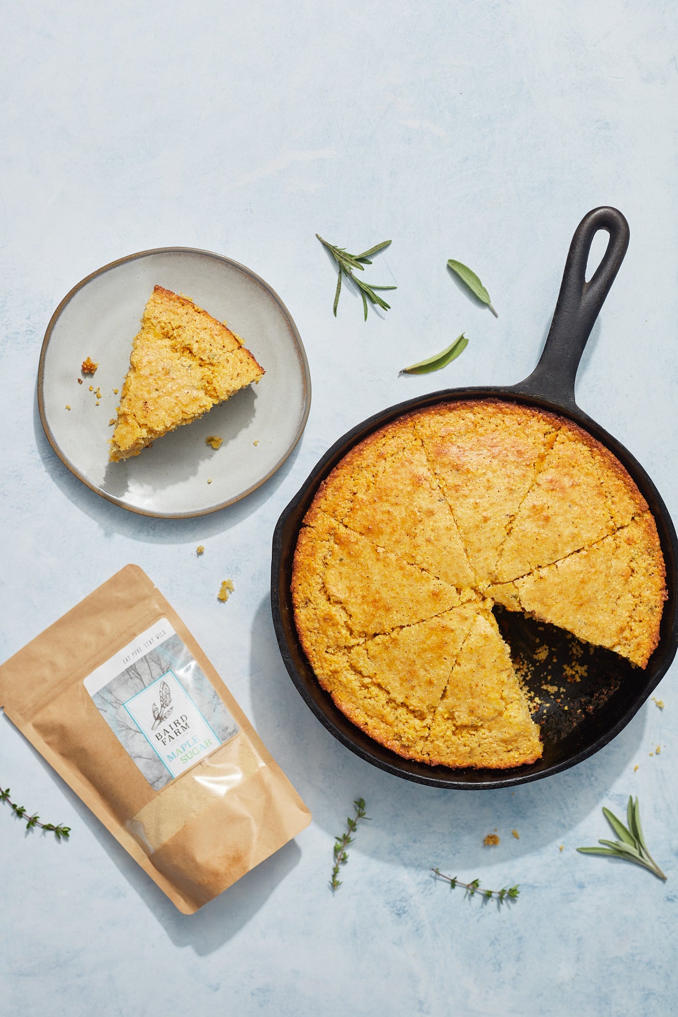 Maple and Herb Skillet Cornbread – Baird Farm Maple Syrup
