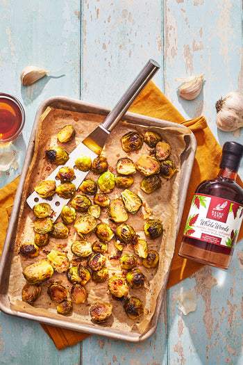 Sumac & Garlic Roasted Brussels Sprouts – Baird Farm Maple Syrup